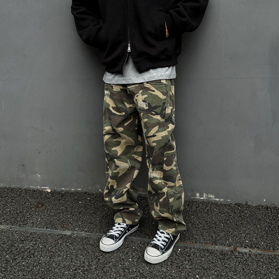 加绒加厚伐木迷彩工装裤休闲裤