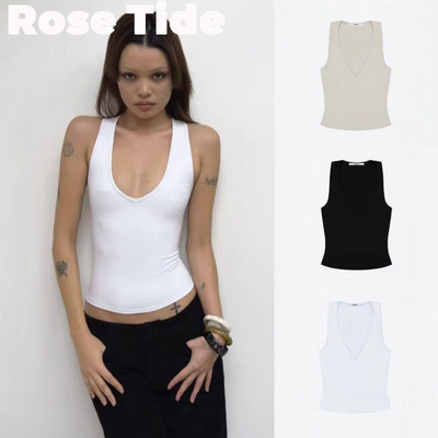 正品折扣Tankair纯色V领吊带背心