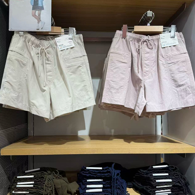 大厂日单！休闲松紧腰直筒运动短裤百搭吸湿速干薄款裤子女484598