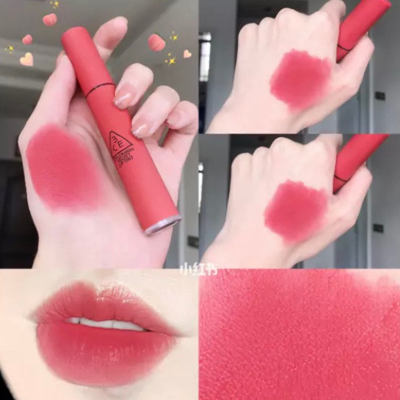 3ce细管烟管圆管口红丝绒铁锈红fluffy red/plain cheeky rose_虎窝淘