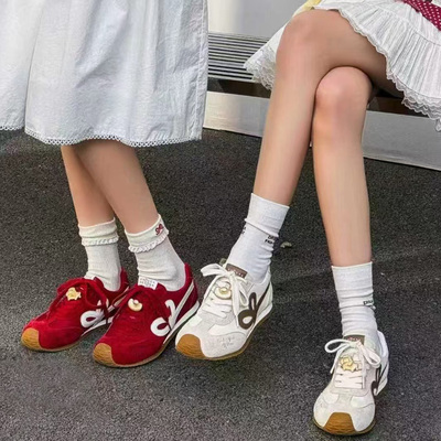 芭笛尔2026春新款复古德训鞋女平底系带休闲运动鞋百搭板鞋73411