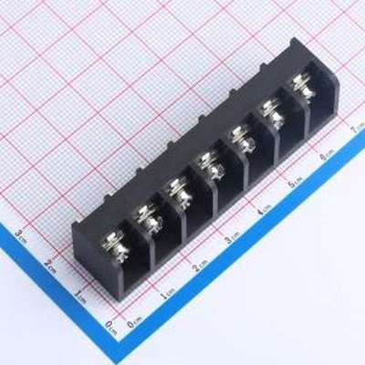 MXHB9500-9.5-07P-BK01-Cu-S-A 栅栏式接线端子 9.5mm 1x7P 边脚