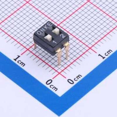 DSIC02LHGET 拨码开关 2.54mm 2位插件高柄拨码开关