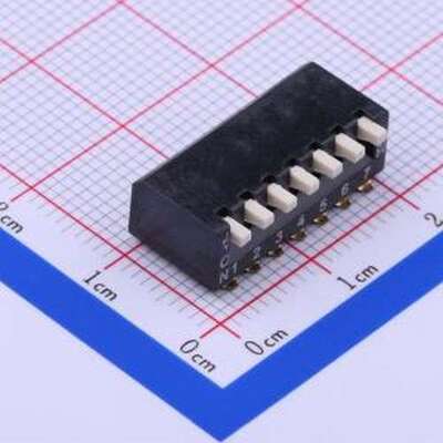 DSPV07LSGET 拨码开关 2.54mm 琴键式7位贴片 SMD-14P,9x19.2mm