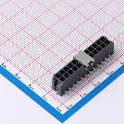 HC-MX3.0-2*12ALT-05 线对板针座 2x12P 间距:3mm 立贴 黑色 SMD,