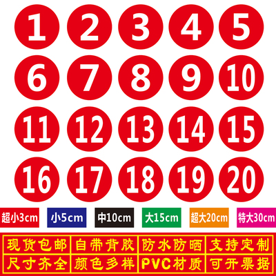 pvc防水防晒数字贴（软）