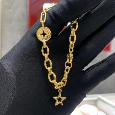周大福六芒星足金黄金手链