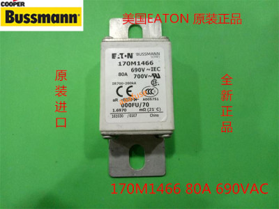 170M1466 美国EATON熔断器 BUSSMANN保险丝 80A 690VAC IEC UR SA
