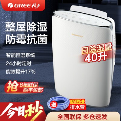DH40EFA1A格力除湿机家用抽湿机大功率地下室吸湿器干燥机防潮