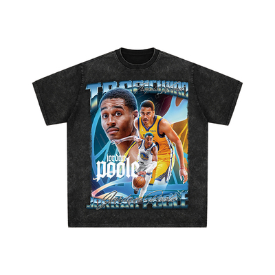 球星T恤美式水洗宽松嘻哈重磅复古短袖华盛顿奇才普尔