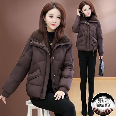 洋气短款加厚羽绒服女2025年冬季新款今年流行妈妈保暖白鸭绒外套