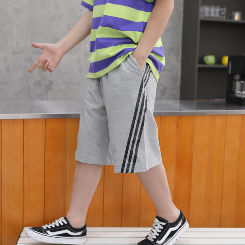 2021夏装新款休闲宽松儿童短裤中大童印花纯棉男童运动五分裤外穿