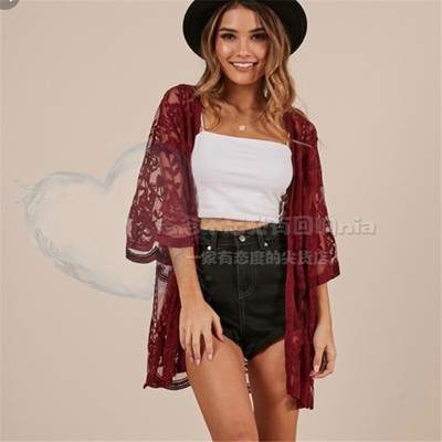 美国波西米亚开衫防晒服度假