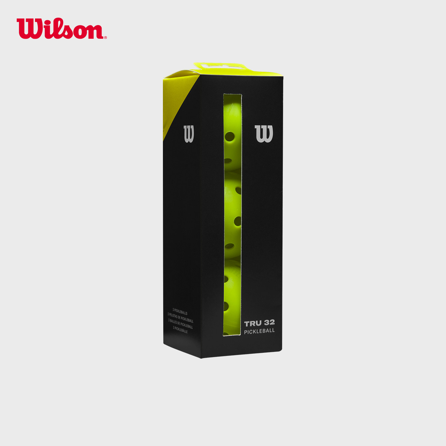 Wilson威尔胜26新款荧光黄色比赛训练通用配件专业匹克球三颗装