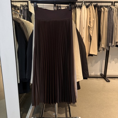 Theory垂直感过膝百褶半身裙