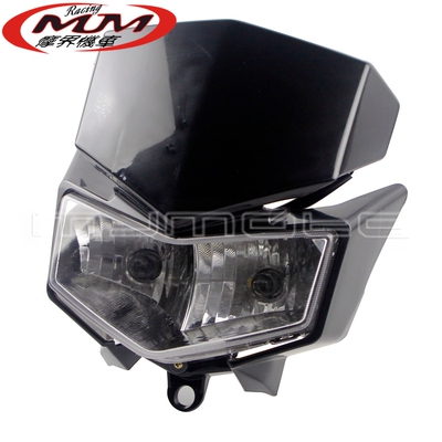 摩托车改装件适用川崎KLX250S/F/DTrackerX250黑色鬼脸大灯前照灯