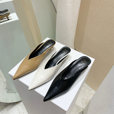 中跟细跟半拖鞋时尚凉拖鞋