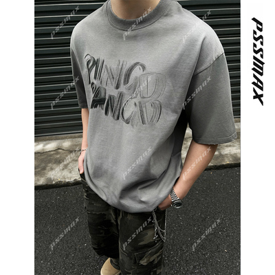 pssmax斑驳代码休闲宽松印花短袖