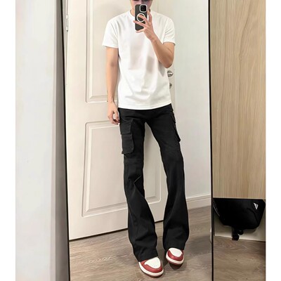 美式大口袋工装裤子男款夏季高街