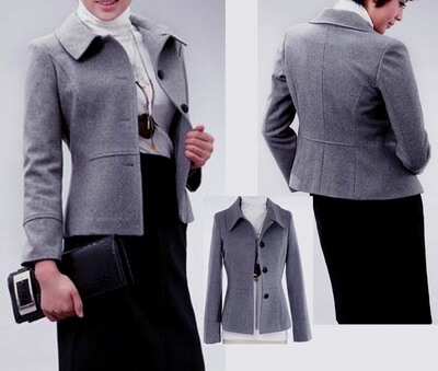 加大码秋冬呢绒短外套客衣都百搭