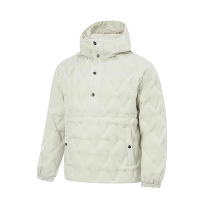 李宁2025新款男子防泼水抗静电85%鸭绒短羽绒服AYMV419-1