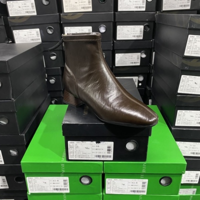 专柜正品日常通勤方根后拉链女靴短靴JMT（单里）