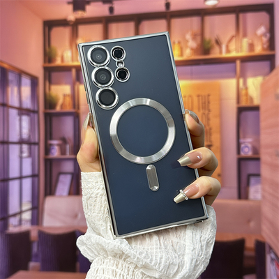同古自带镜头膜适用三星S24ultra手机壳S25U磁吸magsafe保护套GalaxyS23ultra透明s22+简约25超薄note20ultra