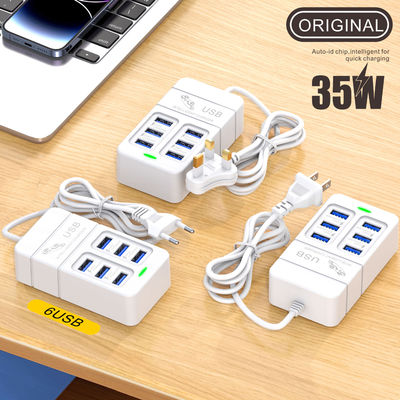 新款美标欧标排插手机充电器3pd3usb多口充电头6usb插座快速充电