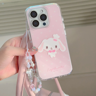 苹果粉色爱心甜点兔气囊手机壳