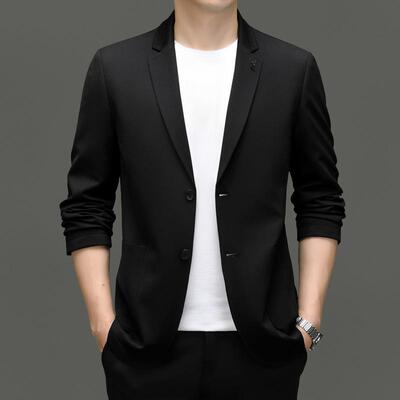 春2398-BB-秋男士西服中年商务外休闲免高烫档爸爸装季精品无痕西