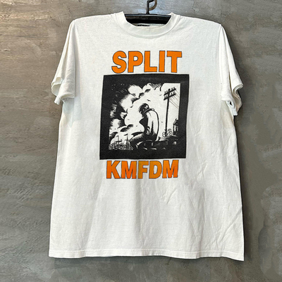 Kmfdm乐队美式纯棉小领口短袖T恤