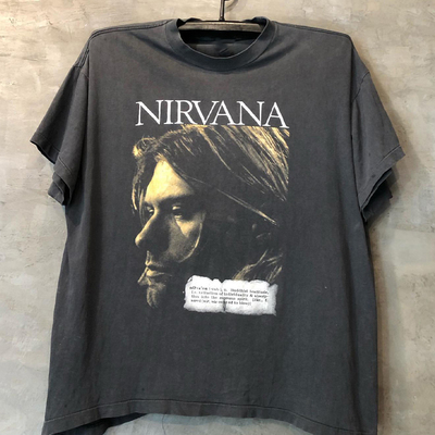 潮牌五分袖vintage男女摇滚乐队