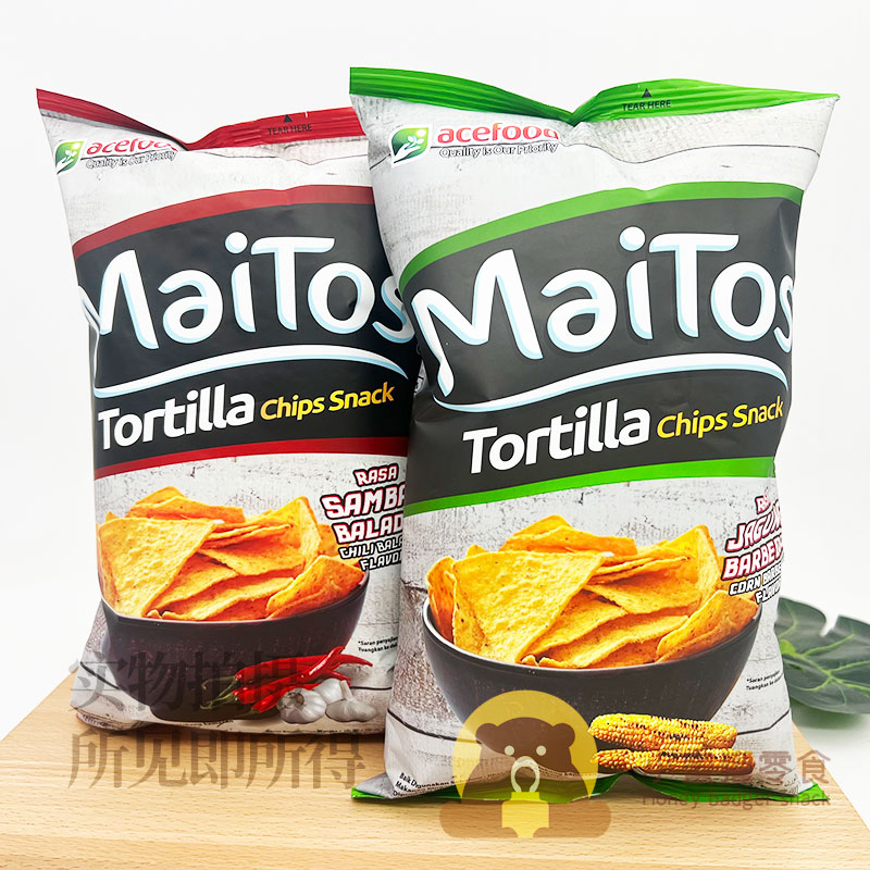 Maitos玉米片香辣味印尼进口140g经典香辣味薯片膨化食品休闲零食