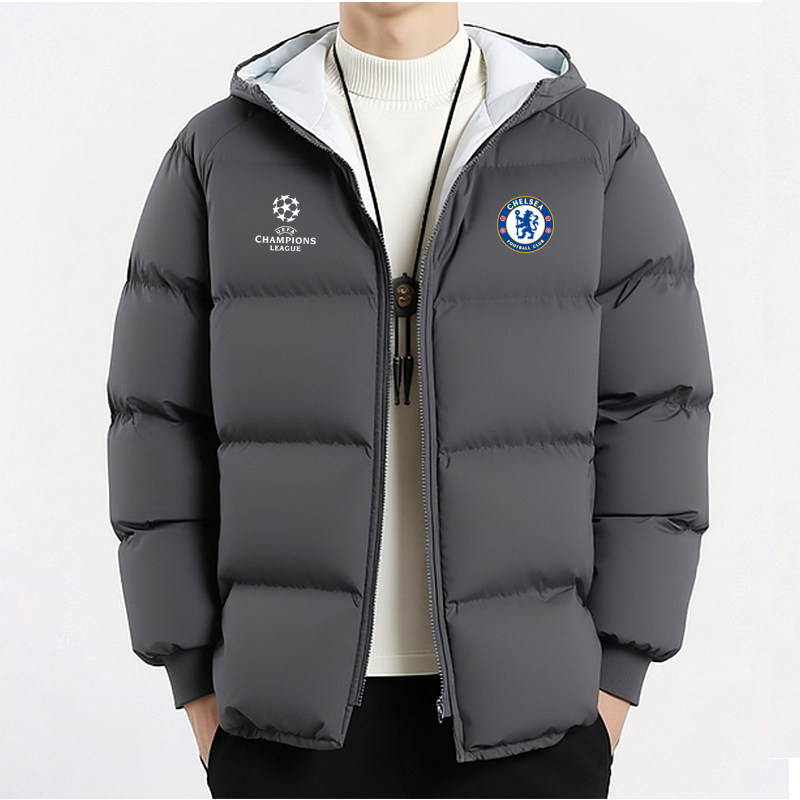 欧冠切尔西棉服男冬季2026新款羽绒棉袄夹棉外套保暖防风夹克上衣