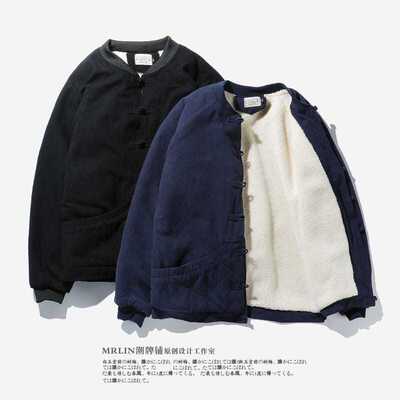 羊羔毛棉衣男冬季新款中国风加绒加厚棉袄大码复古唐装短款棉服潮