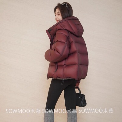 抗寒保暖羽绒服女冬季2025新款连帽显瘦加厚宽松短款外套25D8027