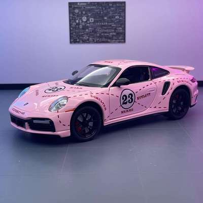 新款建元合金车模1:24保时捷911 TurboS跑车带声光玩具汽车摆件品