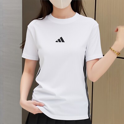 阿迪达斯短袖女装2026夏季新品白色透气运动休闲T恤衫半袖JD0844