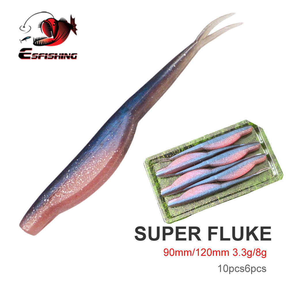 路亚假饵软饵鱼饵鲈鱼翘嘴鲶鱼通用120mm FLUKE 浓缩虾油缓沉gulp