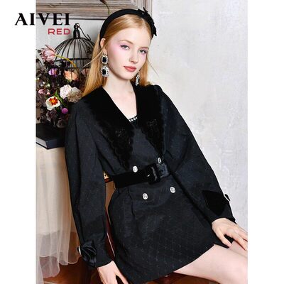 AIVEI/艾薇2022秋季新品尖领收腰小洋装外套P0560073-2380