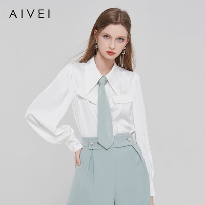 AIVEI/艾薇2023春季气质通勤长袖衬衫上衣专柜正品Q016S028-1280
