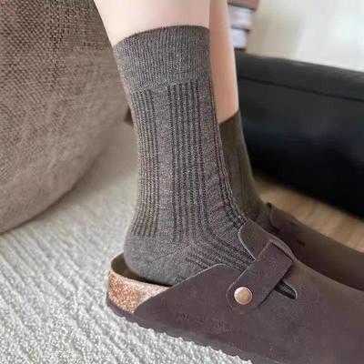 咖色堆堆袜子女春秋2024新款