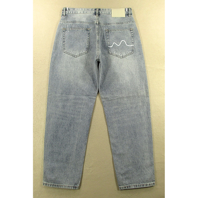 牛仔裤男美式复古高腰宽松直筒