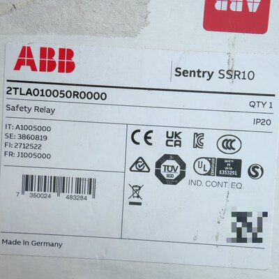 议价ABB安全继电器Sentry SSR10型号2TLA010可维修