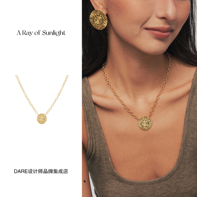 Dare买手店 A ray of sunlight太阳金币项链金色复古欧美度假饰品