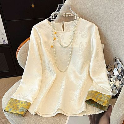 新中式国风提花长袖衬衫3013