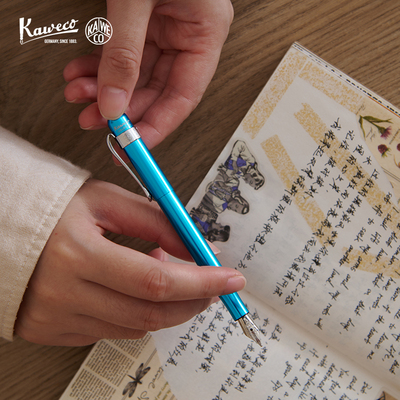 德国KAWECO钢笔LILIPUT孔雀蓝高颜值金属送礼女士高档精致钢笔