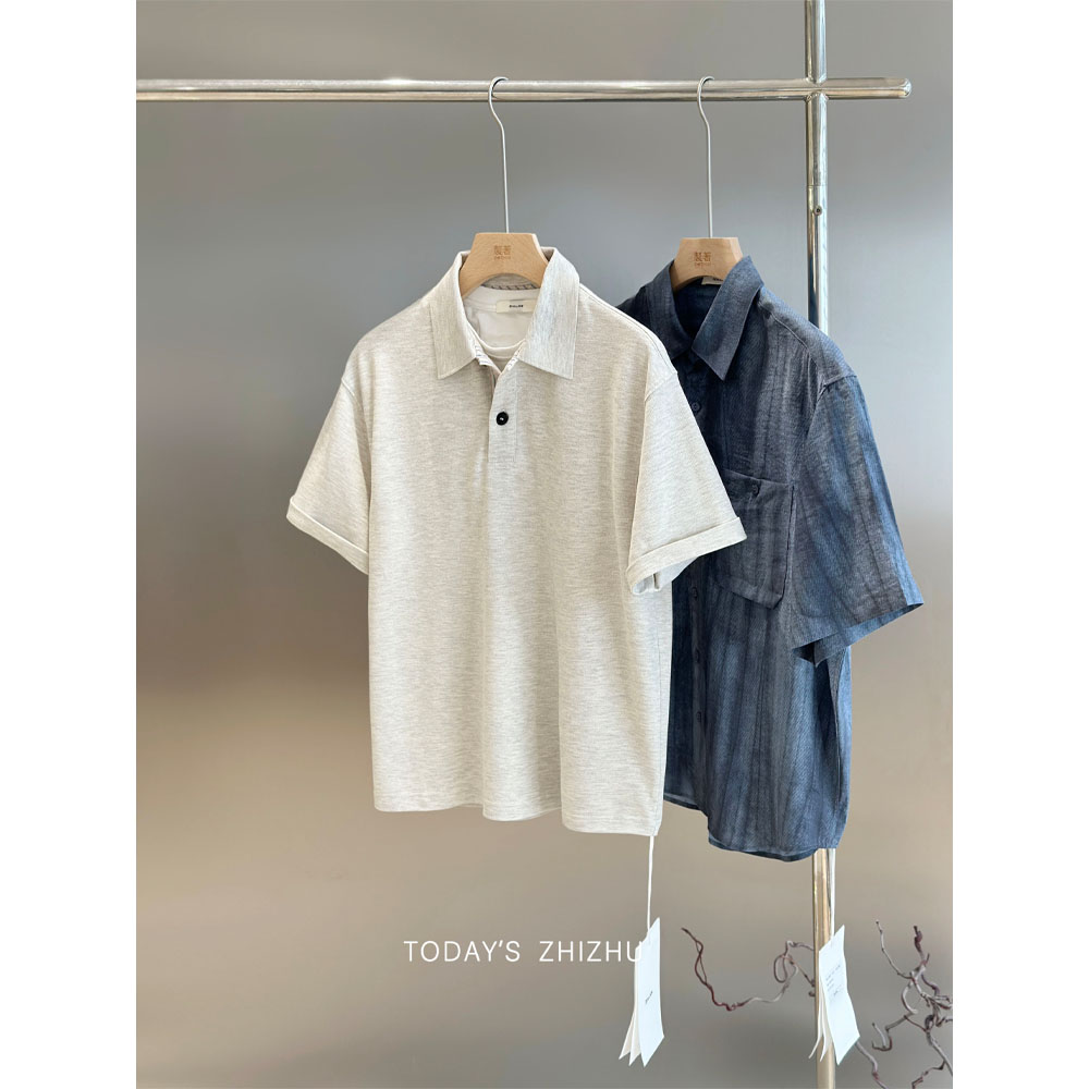 制著男装夏季简约老钱风假两件翻领POLO衫 P26283