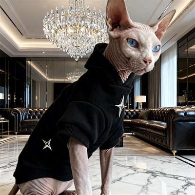 金属十字星秋冬纯棉加绒猫咪衣服