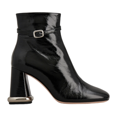 RogerVivier/罗杰维维亚女士靴子裸靴皱褶漆皮迷你搭扣新款